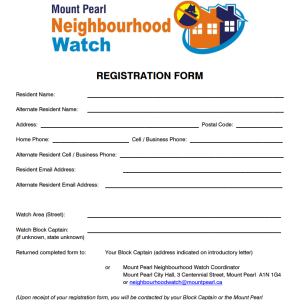 Neighbourhood Watch Program | Mount Pearl